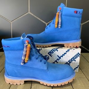 Timberland | Shoes | Timberland X Champion Bright Blue 6 Inch Boots ...